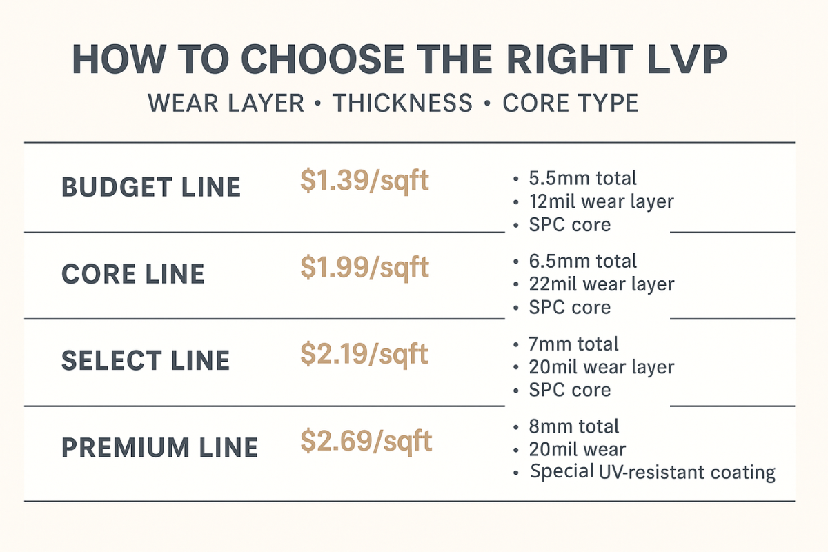 How to Choose the Right LVP: Wear Layer, Thickness, and Core Type ...